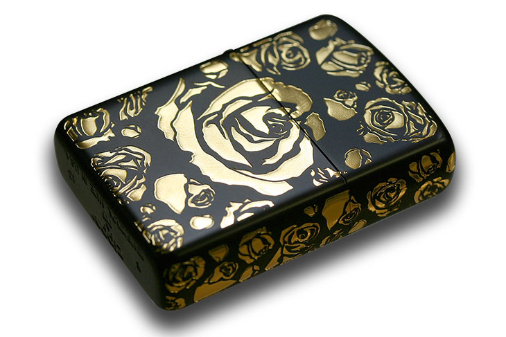 Zippo ジッポー Black Mat ROSE BM.Gold ROSE｜Zippo専門店フラミンゴ：本店