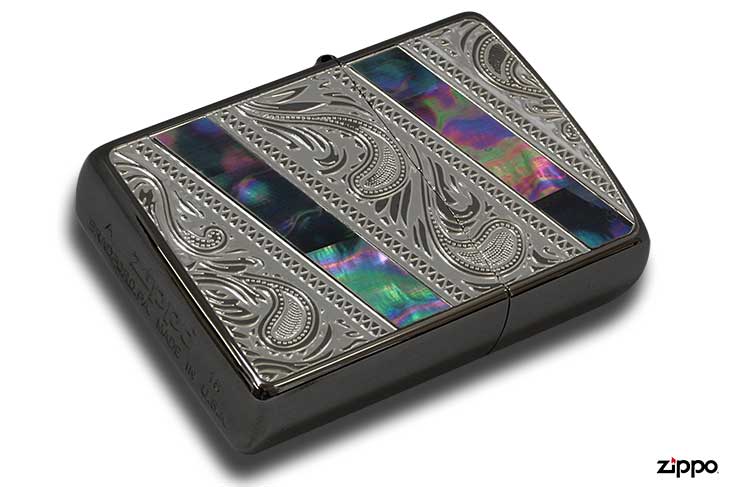 Zippo ジッポー Shell＆Arabesque 貝貼り＆アラベスク 2BKSHELL-ARB｜Zippo専門店フラミンゴ：本店